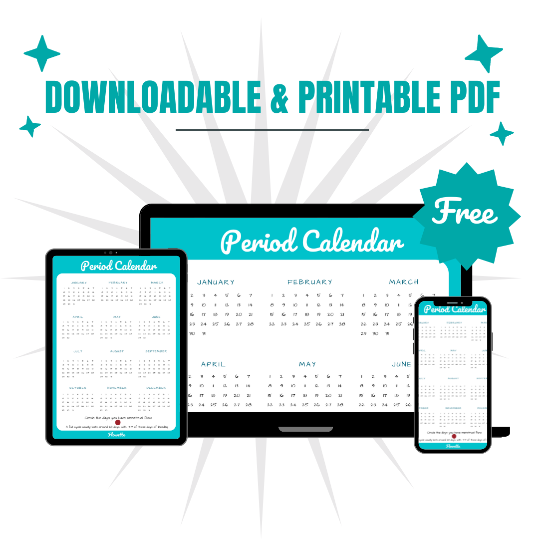 FREE Printable Period Tracker Calendar PDF Download – Flowette